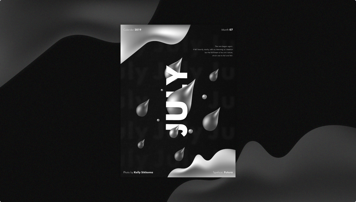 Calendar Grayscale Artwork | Work File 05/05